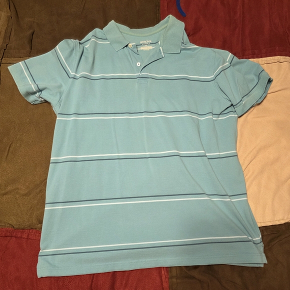 Merona | Shirts | Merona Light Blue Polo Shirt With White Stripes ...